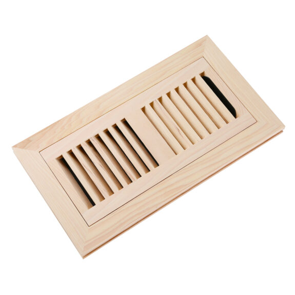 Homewell Wood Floor Register, Flush Mount Vent, Unfinished