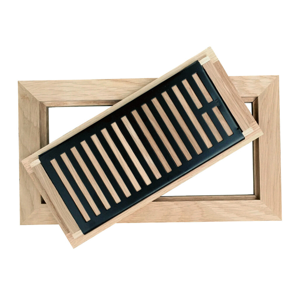 Homewell Wood Floor Register, Flush Mount Vent, Unfinished